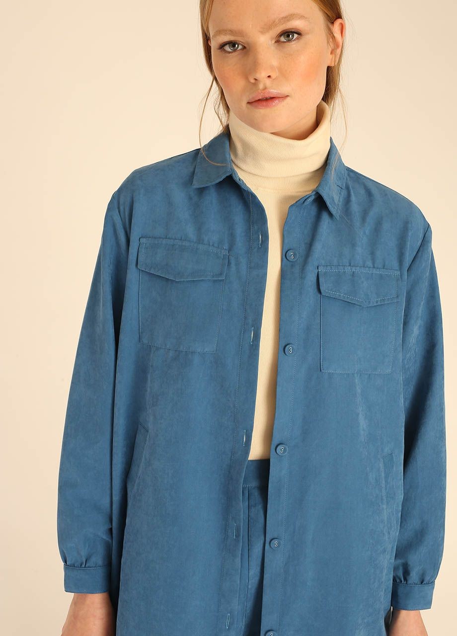 Long Overshirt in Blue – Glameur New York