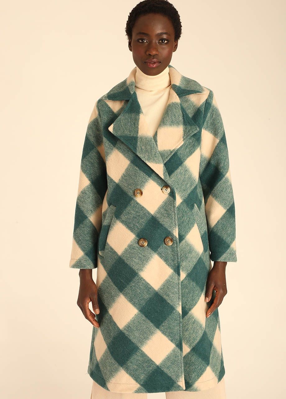 Squares Coat in Green – Glameur New York