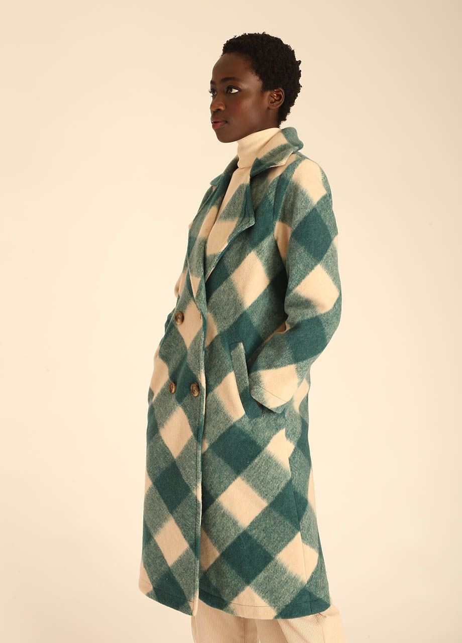 Squares Coat in Green – Glameur New York