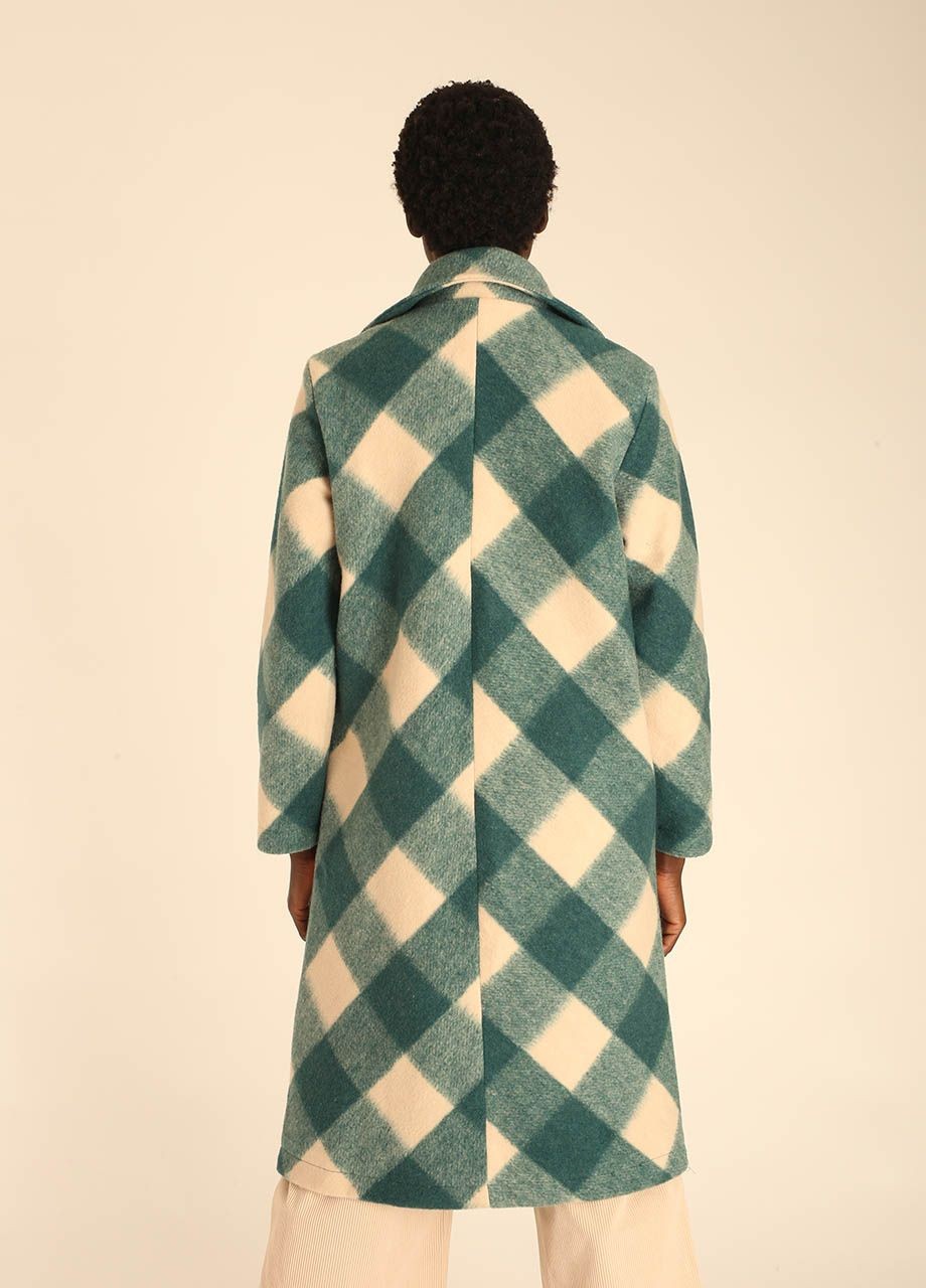 Squares Coat in Green – Glameur New York