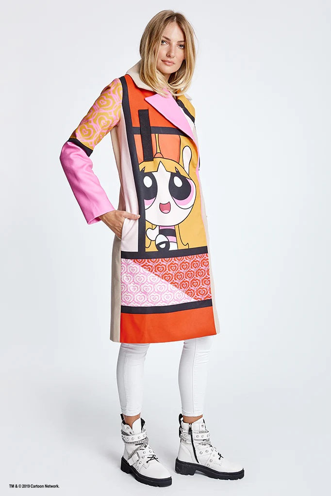 Classic Cut Coat with Powerpuff Blossom Print – Glameur New York